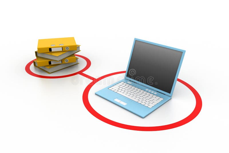 Computer and documents stock illustration. Illustration of enter - 21258885