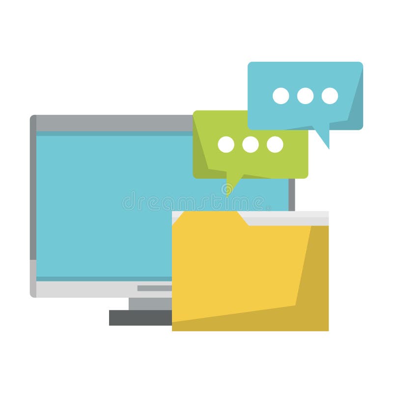 Computer with Documents Folder Stock Vector - Illustration of documents ... Computer with Documents Folder Stock Vector - Illustration of documents ...