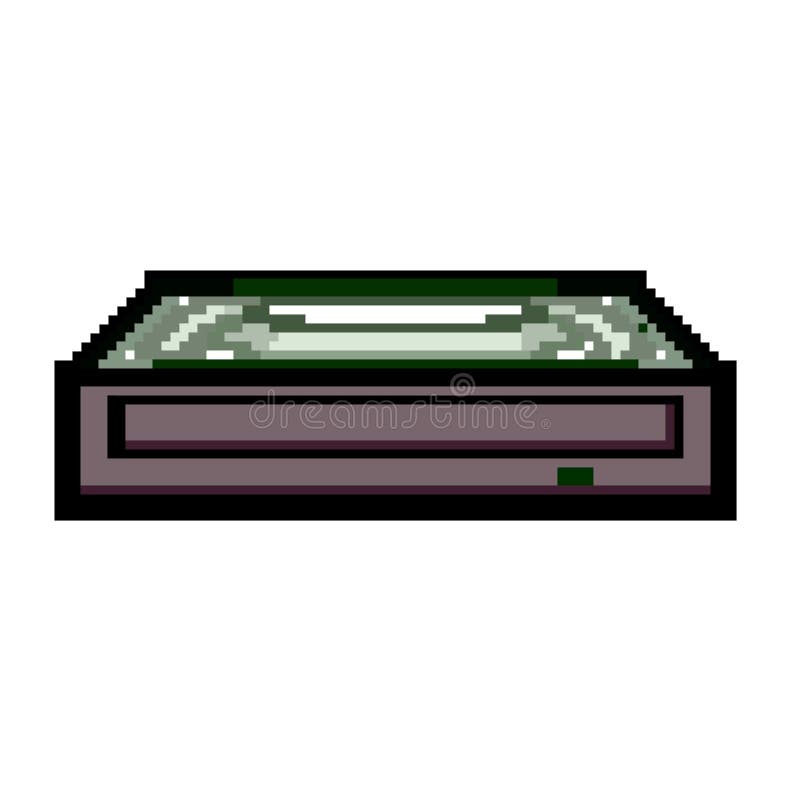 Computer Dvd Drive Game Pixel Art Vector Illustration Stock Vector ...