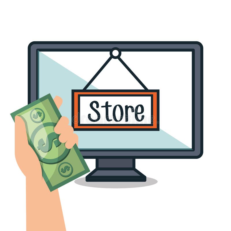 Computer E-commerce Buy Market Isolated Stock Illustration ...