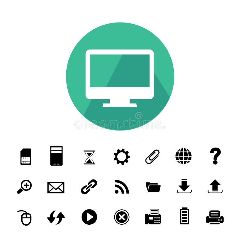 Set Di Icone Per Computer E Tecnologia Illustrazione Vettoriale ...