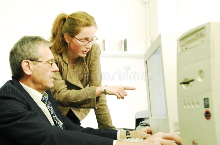 Computer education stock image. Image of computer, miss - 3934889