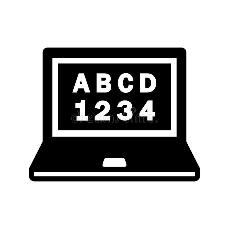 Computer, Education, E Learning, Online Study Black Icon Stock ...