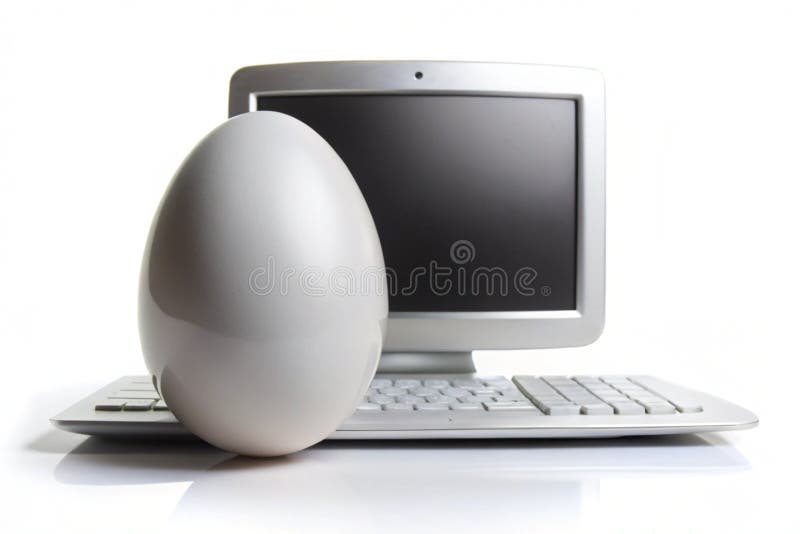 Computer Egg on White Background Stock Illustration - Illustration of ...