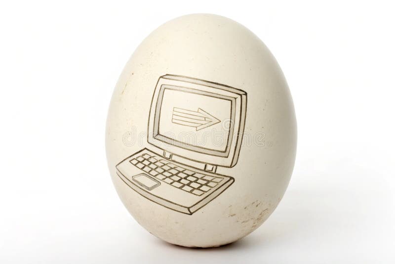 Computer Egg on White Background Stock Illustration - Illustration of ...