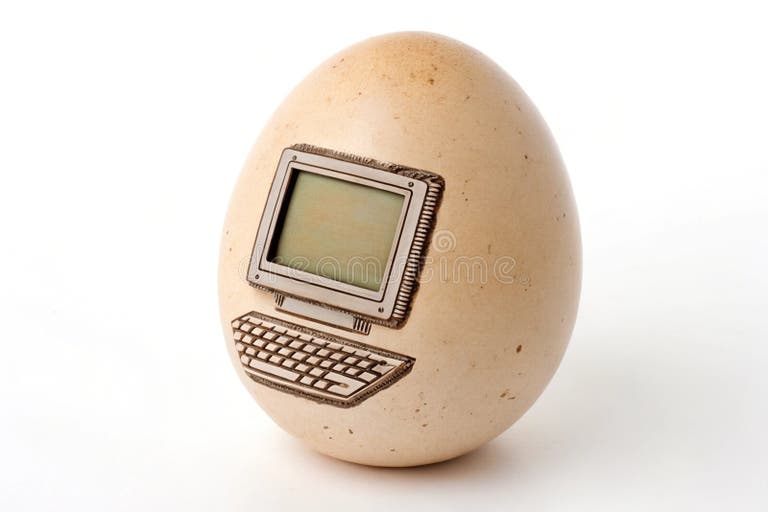 Computer Egg on White Background Stock Illustration - Illustration of ...