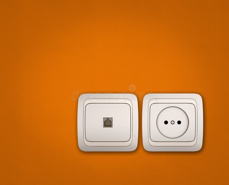 Computer and Electrical Outlets Stock Illustration - Illustration of ...