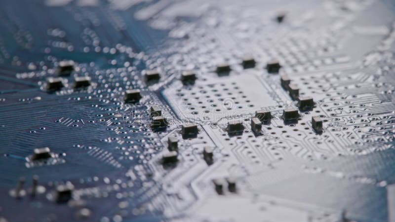 Computer Electronic Circuit Board with Radial Conductor Tracks and SMD ...
