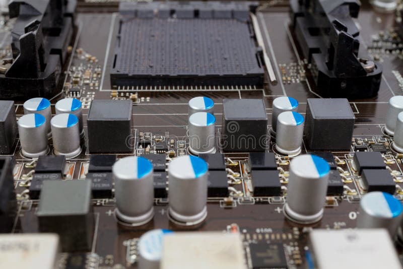 Computer Electronic Circuit Main Board. Stock Image - Image of ...