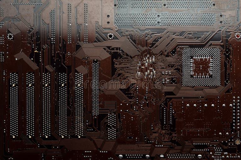 Computer Electronic Microcircuit, Motherboard, Tracks. Computer ...