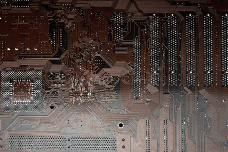 Computer Electronic Microcircuit, Motherboard, Tracks. Computer ...