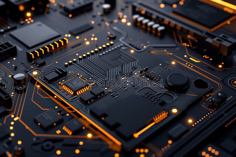 Computer Electronic Motherboard with Advanced Technology, Featuring ...