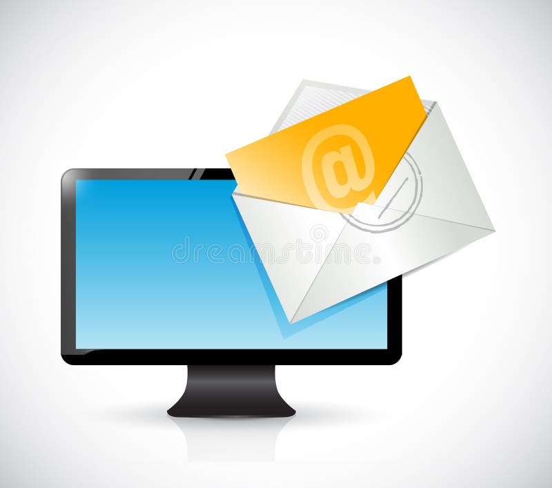 Email on laptop stock illustration. Illustration of screen - 9143060