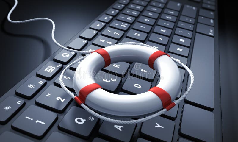 Computer Emergency Help - 3D Illustration Stock Illustration ...