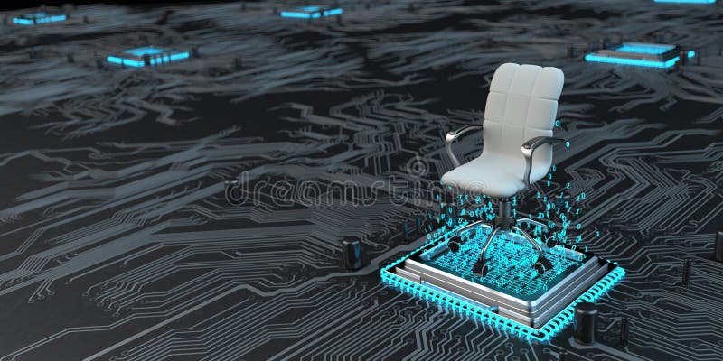 Computer Employees Dark Background Stock Illustration - Illustration of ...