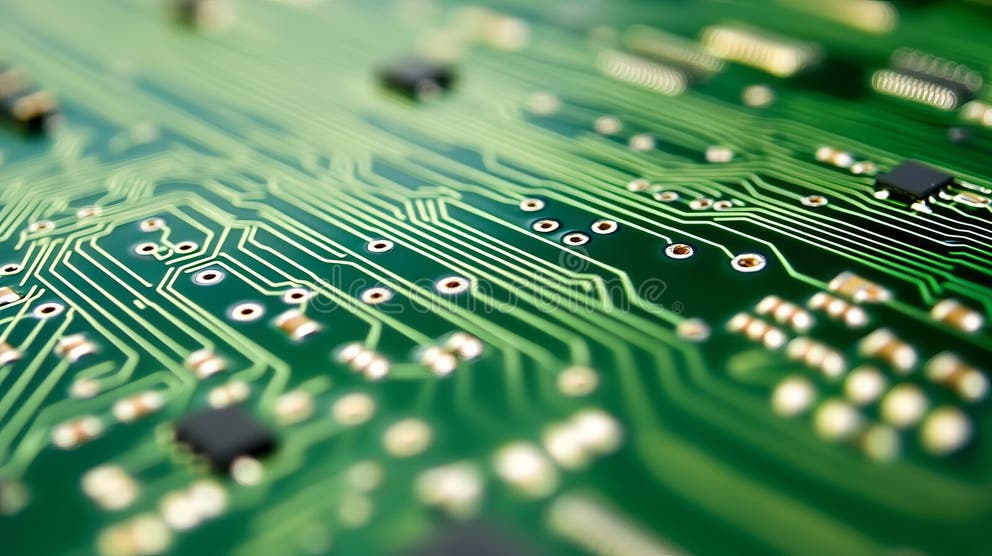 Computer Engineer Designing Circuits on a Wide Circuit Board with ...