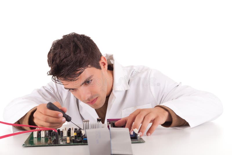 Computer engineer stock image. Image of hardware, examining - 31311411