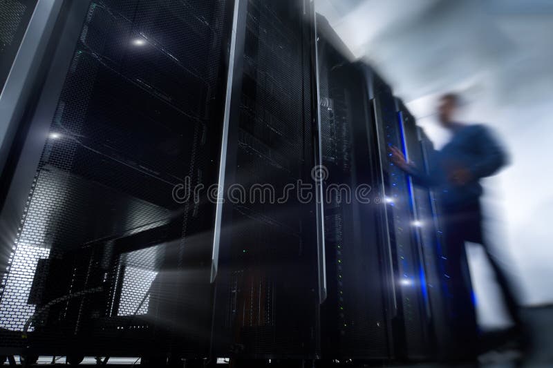 Server Rack with Servers and Cables. Server Racks, Server Room Stock ...