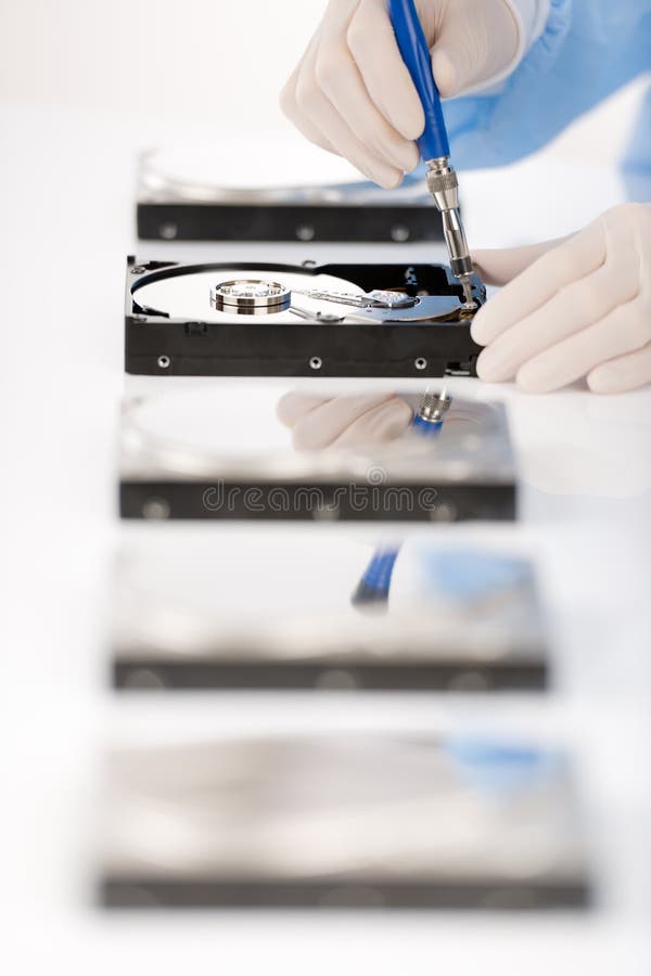 Computer Engineer Repair Hard Disc Defect, Sterile Stock Image - Image ...