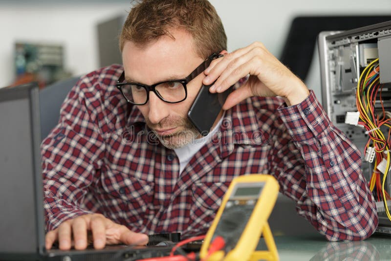 Computer Engineer Repairing Broken Desktop Stock Image - Image of ...