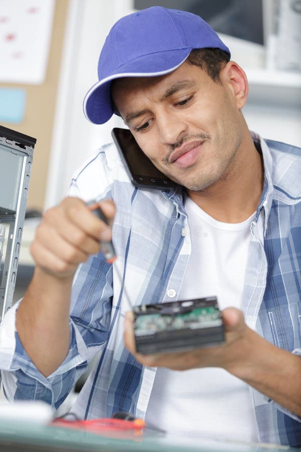Computer Engineer Repairing Broken Desktop Stock Photo - Image of ...