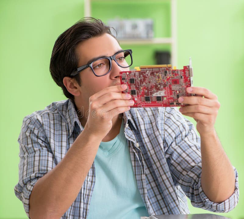 Computer Engineer Repairing Broken Desktop Stock Photo - Image of ...