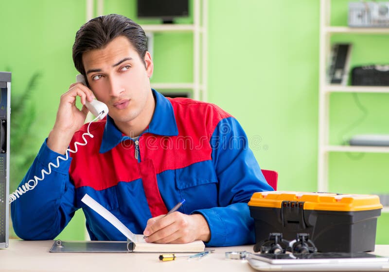 Computer Engineer Repairing Broken Desktop Stock Photo - Image of ...