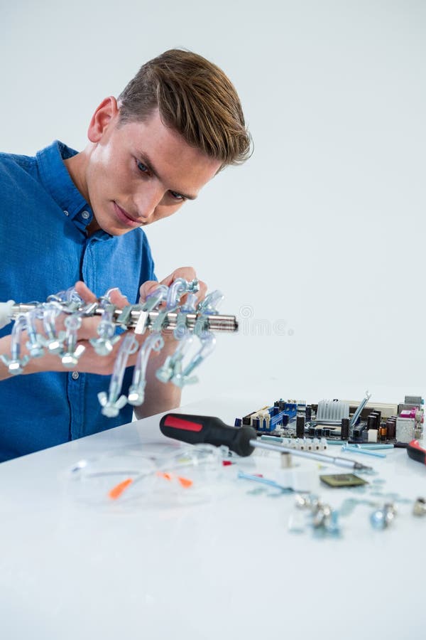 Computer Engineer Repairing Computer Motherboard Stock Photo - Image of ...
