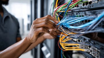 Computer Engineer is Setting Up Network in Server Room,Systems ...