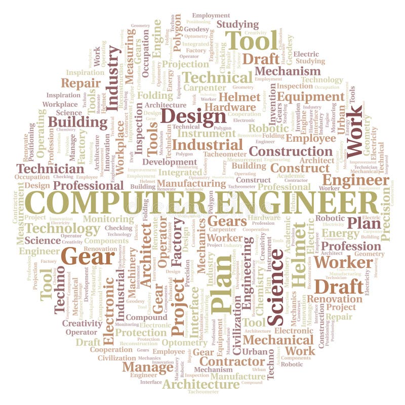 Computer Engineer Typography Word Cloud Create with the Text only Stock ...