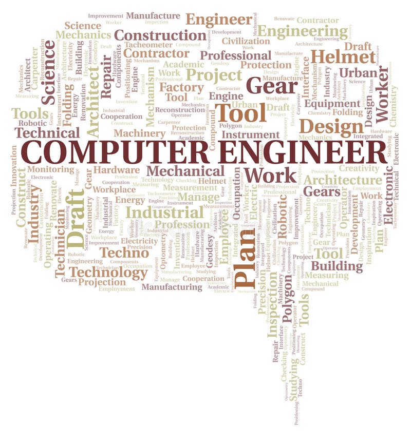 Computer Engineer Typography Word Cloud Create with the Text only Stock ...