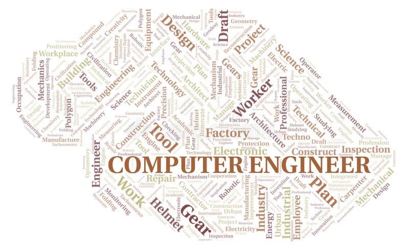 Computer Engineer Typography Word Cloud Create with the Text only Stock ...