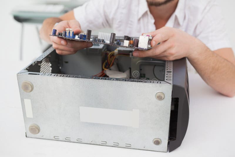 Computer Engineer Working on Broken Cpu Stock Photo - Image of tech ...