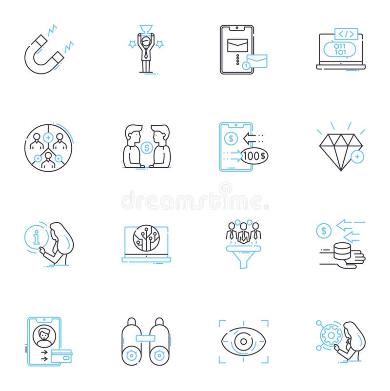 Computer Enterprise Linear Icons Set. Nerking, Security, Cloud ...