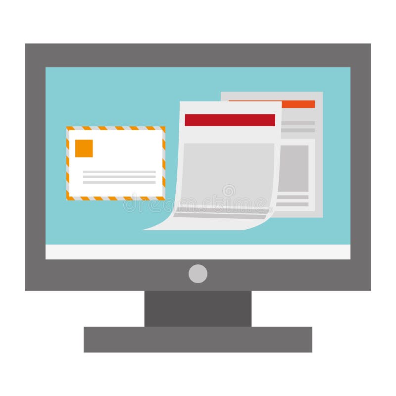 Computer Envelope Documents , Illustration Stock Illustration ...