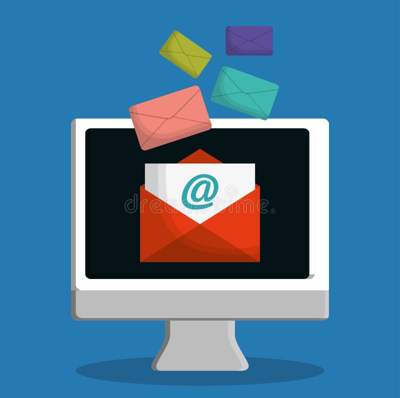 Computer Envelope Email Marketing Send Design. Stock Vector ... Computer Envelope Email Marketing Send Design. Stock Vector ...