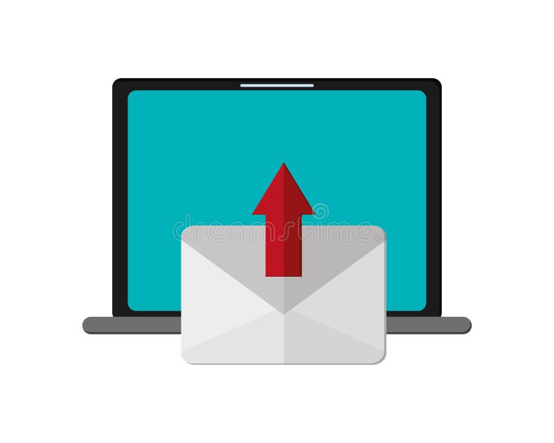 Computer and envelope icon stock vector. Illustration of thin - 77280432