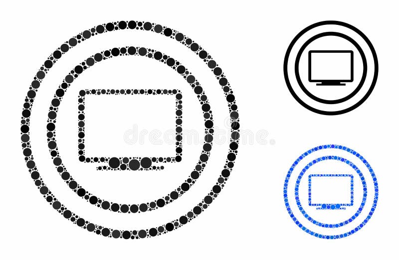 Computer Environment Mosaic Icon of Circles Stock Vector - Illustration ...