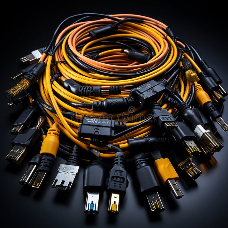 Computer Equipment Data Cable Technology Illustration Stock ...