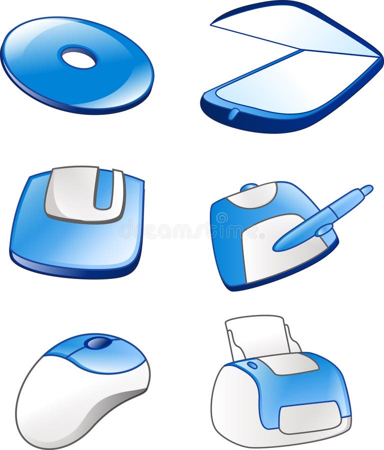 Computer Equipment Icons #1 Stock Illustration - Illustration of tablet ...