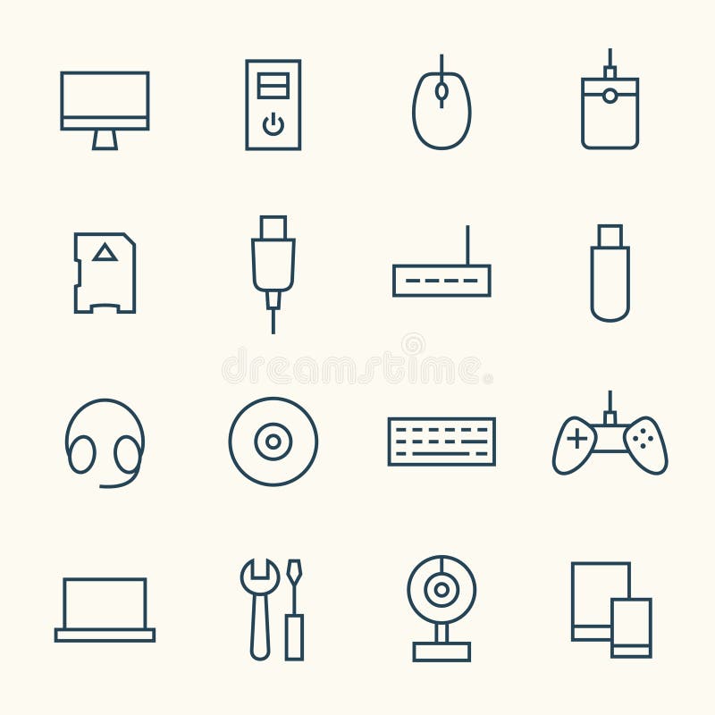 Computer Equipment Icon Stock Illustrations – 306,845 Computer ...