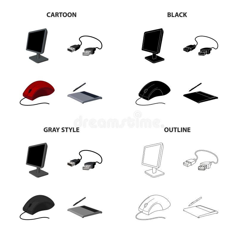 Computer Equipment Monitor, Usb Cable, Computer Mouse, Graphic Tablet ...