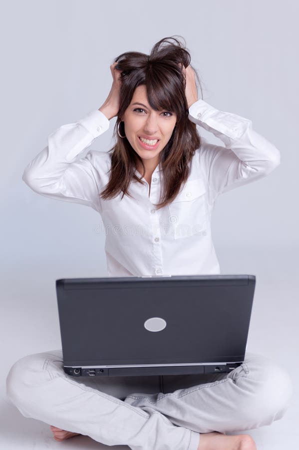 Computer error stock photo. Image of caucasian, floor - 20306646