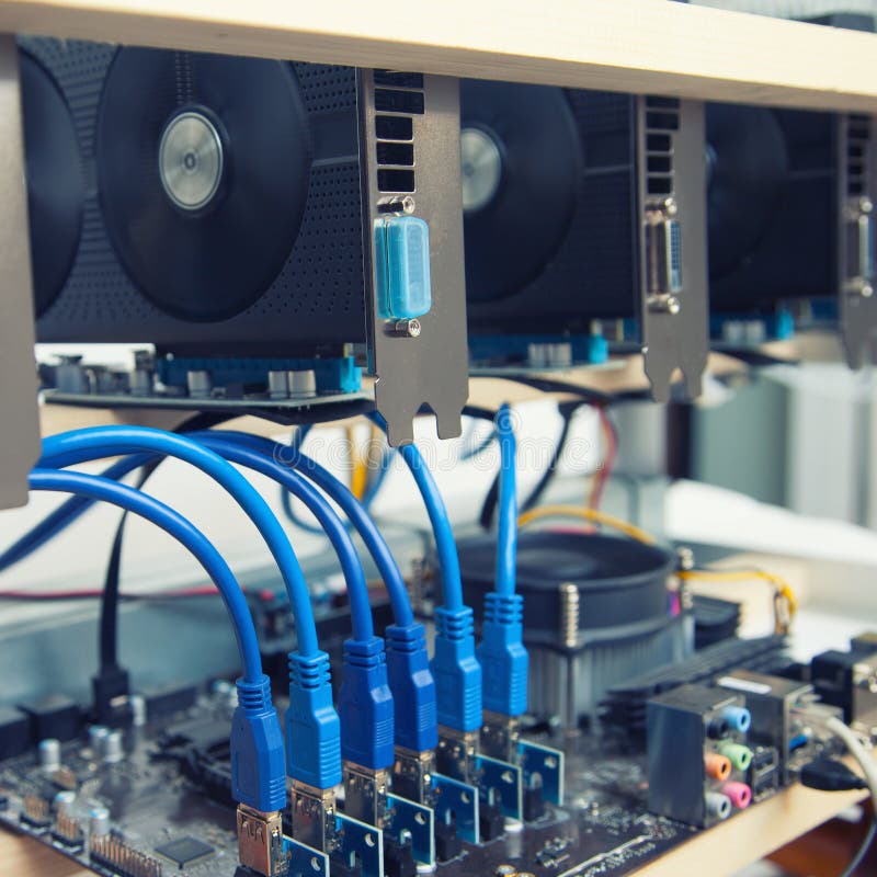 Computer for Ethereum Mining Stock Image - Image of card, closeup ...