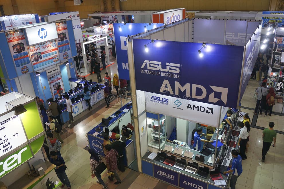 Computer exhibition editorial stock image. Image of product - 73428249