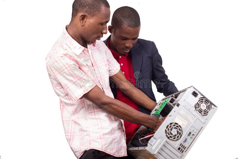 A Computer Expert Repairs a Computer Stock Image - Image of help ...