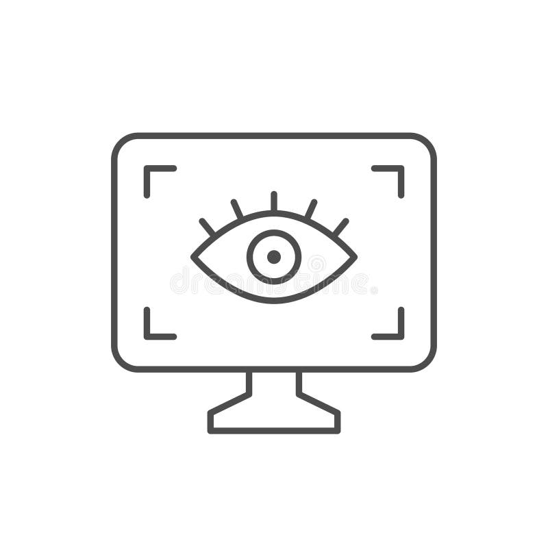 Computer Eye Diagnostic Line Icon Stock Vector - Illustration of ...