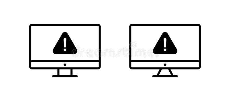 Computer Failure Icon in Line Style. Warning Sign, Security Threat on ...