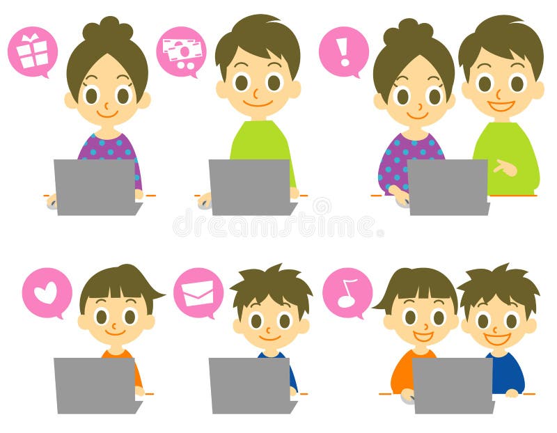 Computer family stock vector. Illustration of learning - 44269614