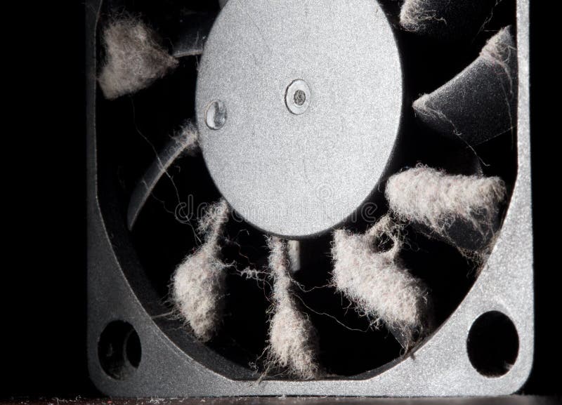 Computer Fan with Blades Covered with a Layer of Dust Stock Image ...